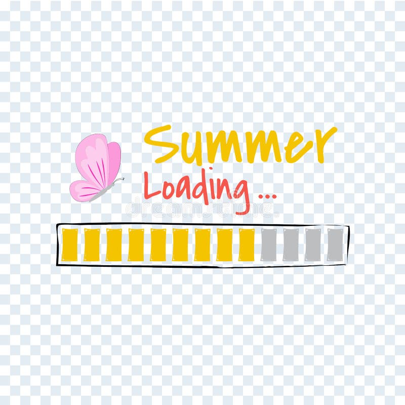 Hello Summer Loading Progress Bar. Stock Vector - Illustration of print ...
