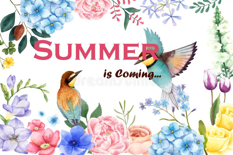 Hello Summer stock illustration. Illustration of card - 268286531