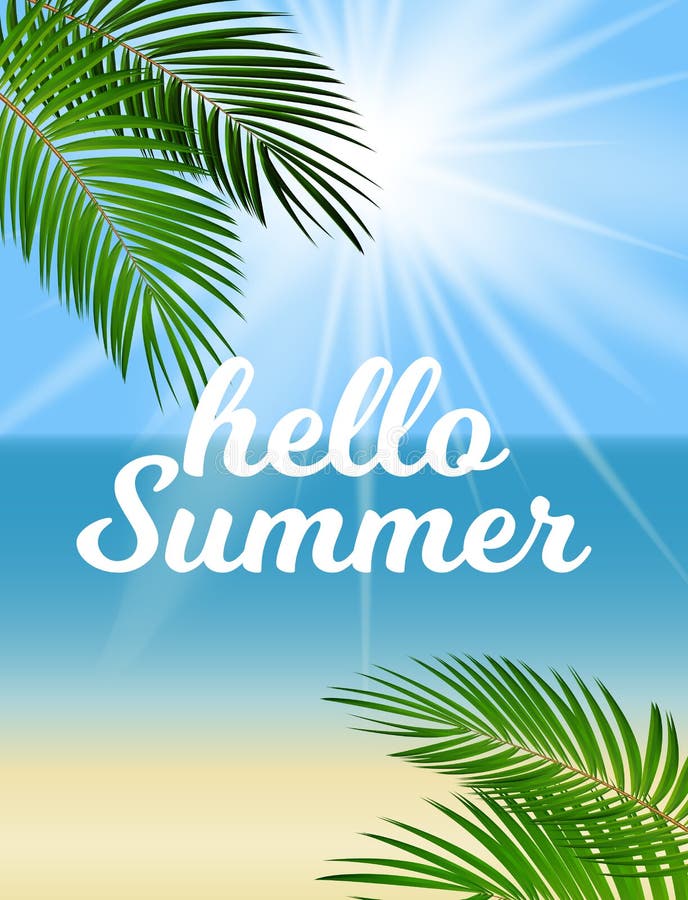 Hello Summer Natural Background Vector Illustration Stock Vector ...