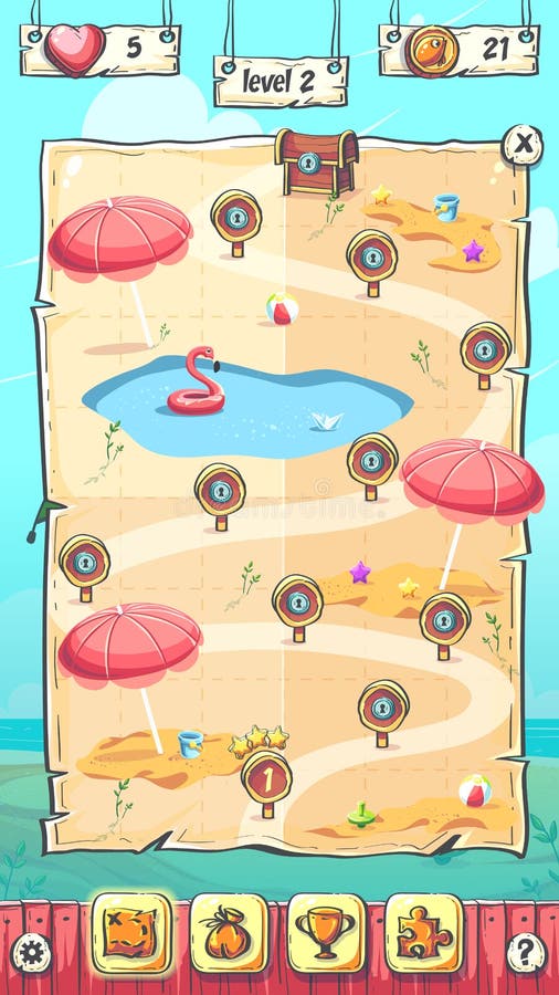 Vertical Mobile Map Scrolling User Interface with Crystal Bush Stock Vector - Illustration of ...