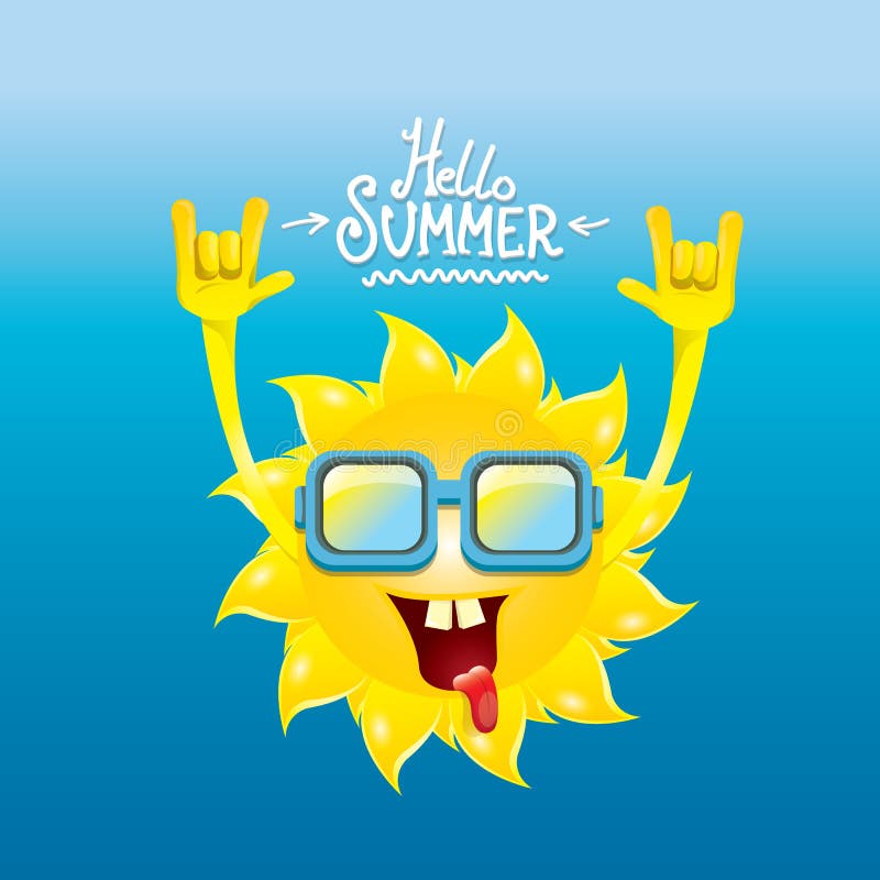 Hello Summer Rock N Roll Poster. Summer Party Stock Vector ...
