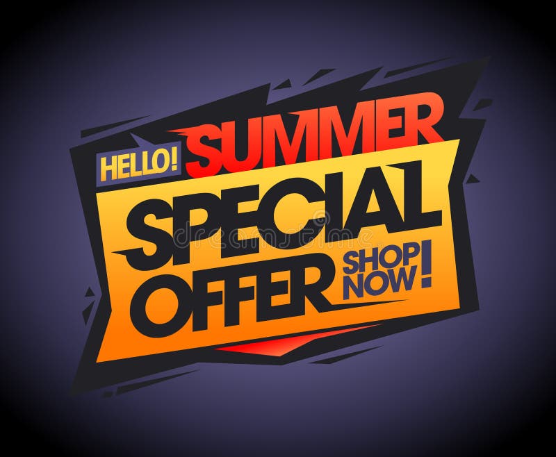 Hello Summer, Special Offer, Sale Web Banner Template Stock Vector ...