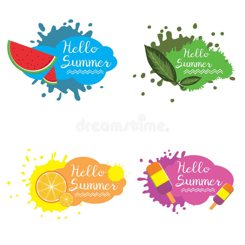 Hello Summer Splash Vector Illustration Stock Vector - Illustration of ...