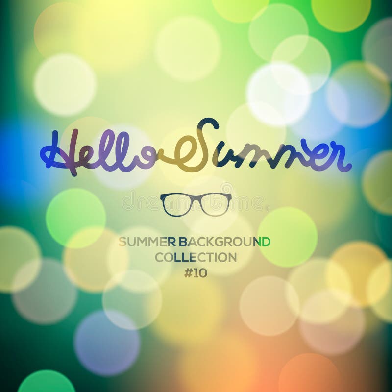 Hello Summer Poster. Summer Party Design Template with Emoji Smile Face ...