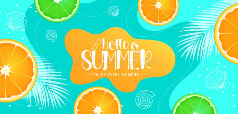 Hello Summer Vector Design. Hello Summer Text with Lime and Orange ...