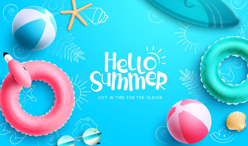 Summer Party Vector Concept Design. Pool Party Typography Creative Text ...