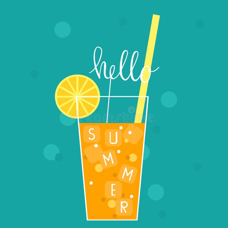 Hello Summer. Vector Illustration with Lemonade Stock Vector ...