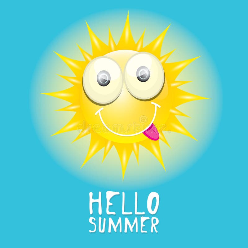 Hello Summer. Vector Summer Smiling Sun Stock Vector - Illustration of ...