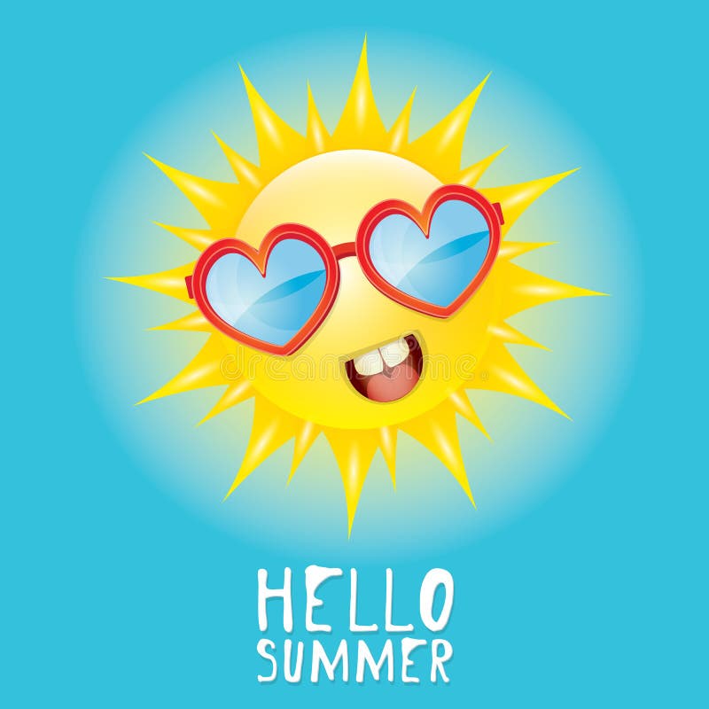 Hello Summer. Vector Summer Smiling Sun Stock Vector - Illustration of ...