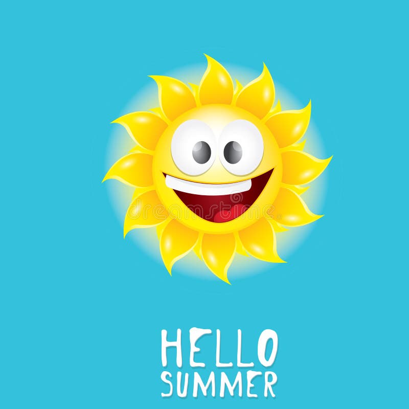 Hello Summer. Vector Summer Smiling Sun Stock Vector - Illustration of ...