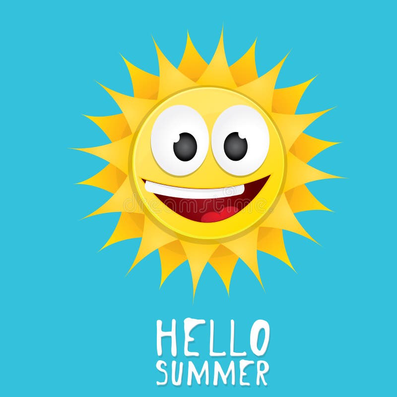 Hello Summer. Vector Summer Smiling Sun Stock Vector - Illustration of ...
