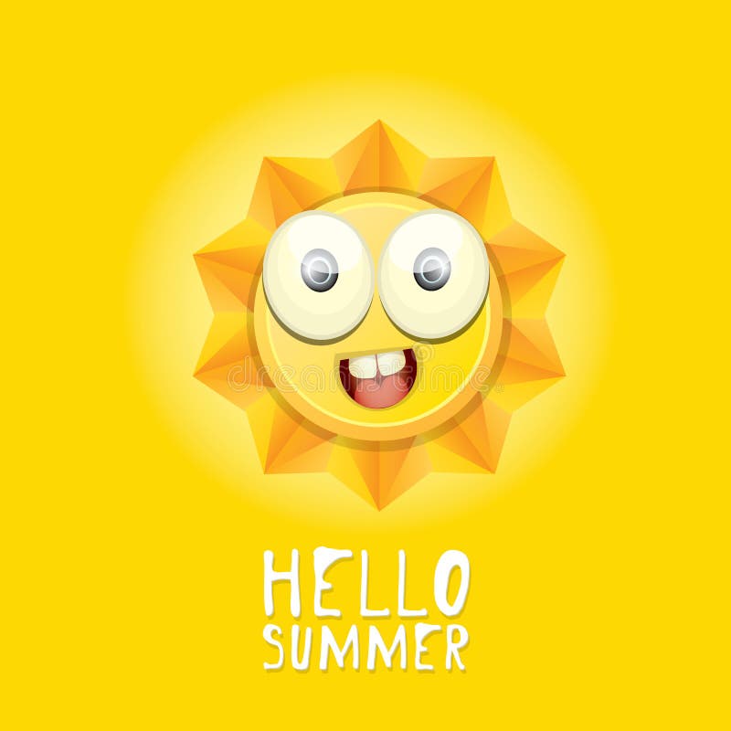 Hello Summer. Vector Summer Smiling Sun Stock Vector - Illustration of ...