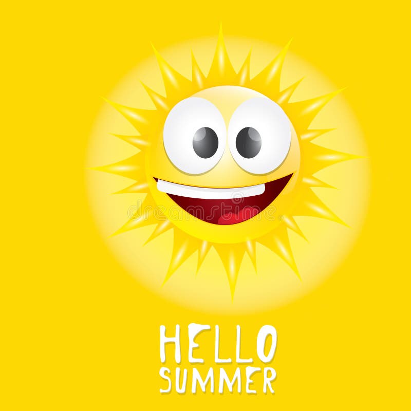 Hello Summer. Vector Summer Smiling Sun Stock Vector - Illustration of ...