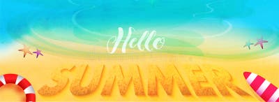 Hello Summer Website Header Banner Design. Stock Illustration ...