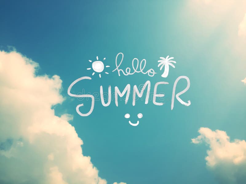 Summer Word from Wooden Letters, the Letters are Inserted into the Sand ...