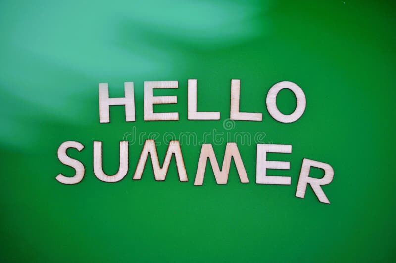 Hello Summer Write on Green Background Stock Image - Image of summer ...