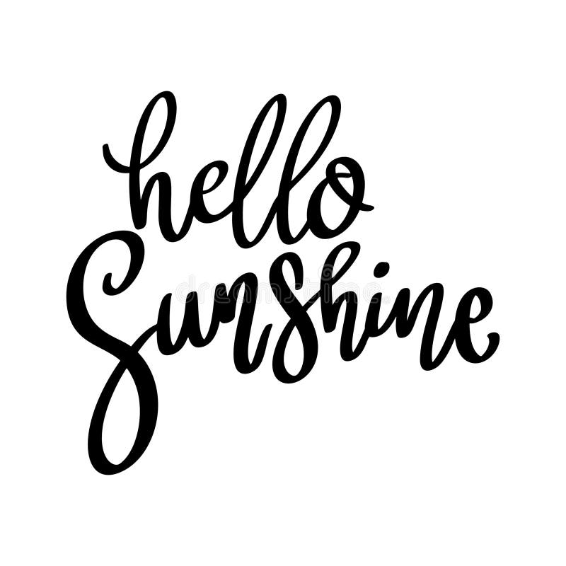Hello Sun Shine, Hand Lettering Phrase, Poster Design, Calligraphy ...