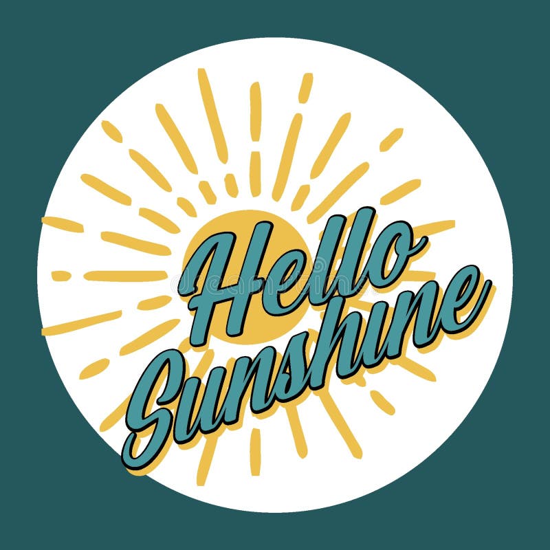 Hello Sunshine with Blue Background Stock Vector - Illustration of ...