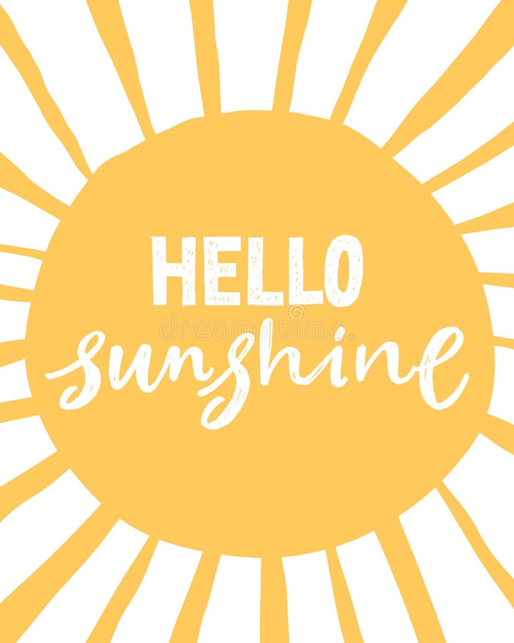 Hello Sunshine. Unique Hand Written Lettering Phrase. Creative ...
