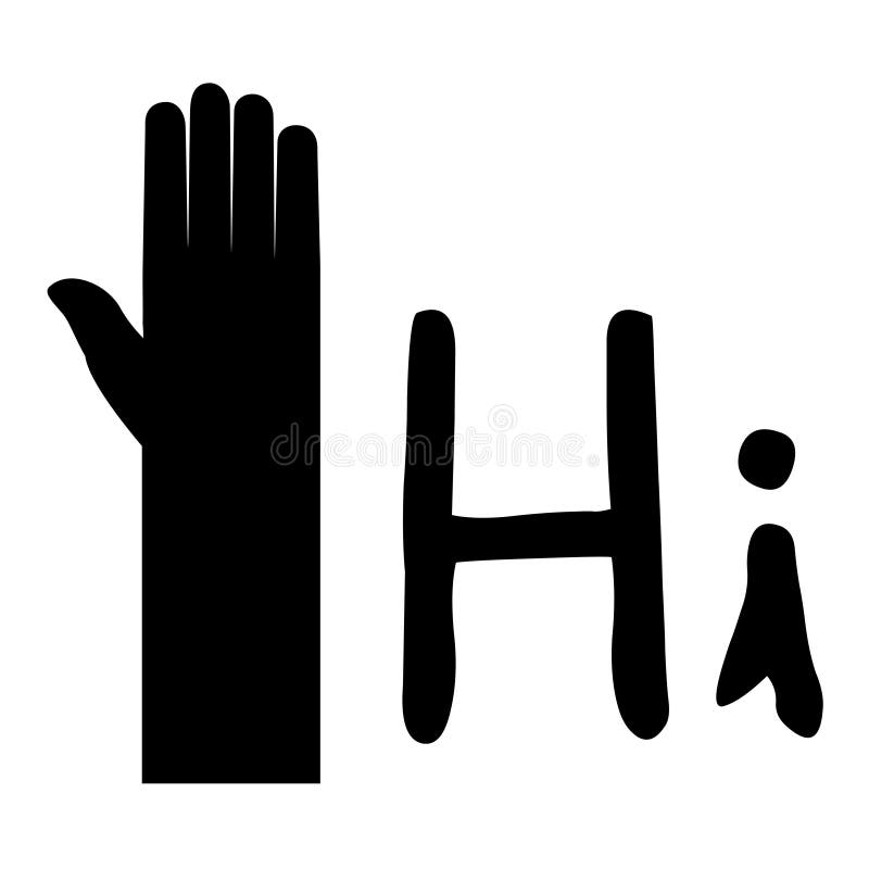 Hello hand icon stock vector. Illustration of symbol - 29892557