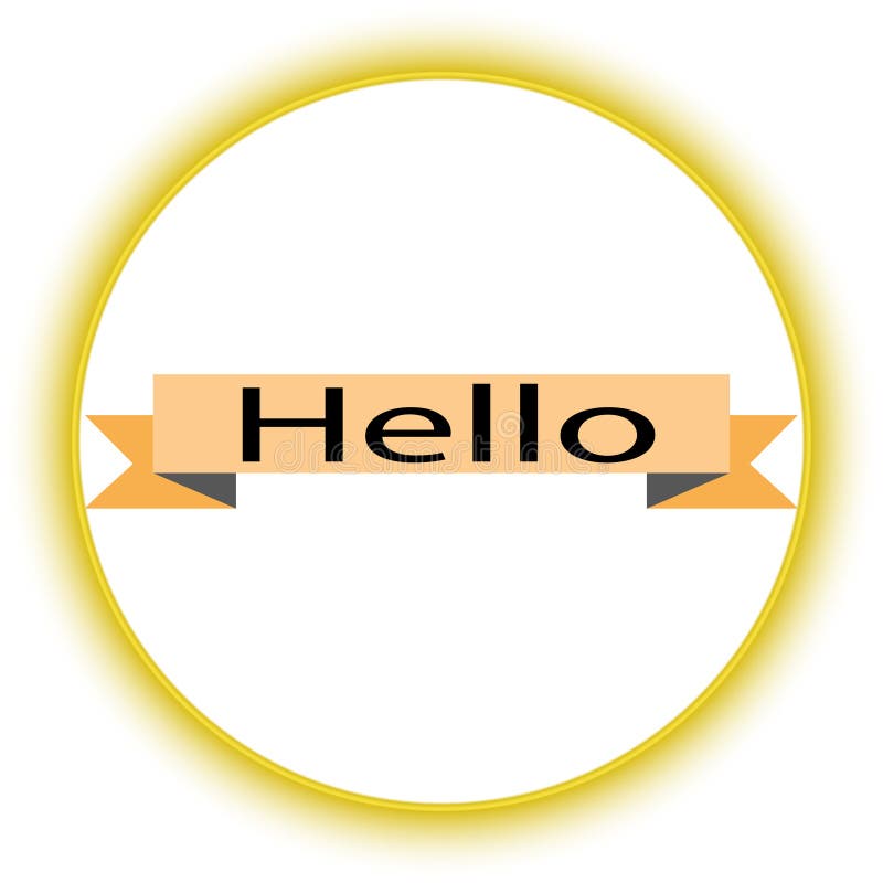 Hello Text Banner. Welcome Message Frame. Oval Shape Vector. Decorative ...