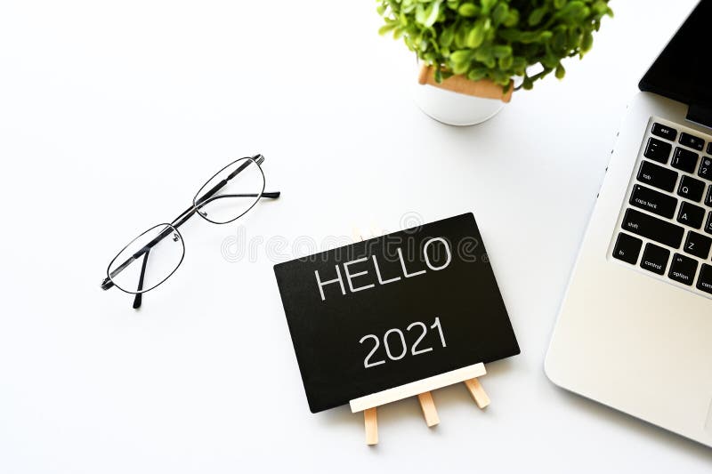 HELLO 2021 Text with Concept Start New Year 2021 Stock Image - Image of ...