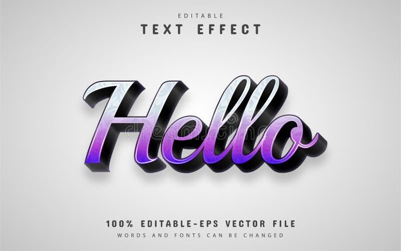 Hello text effect editable stock vector. Illustration of talk - 256126929