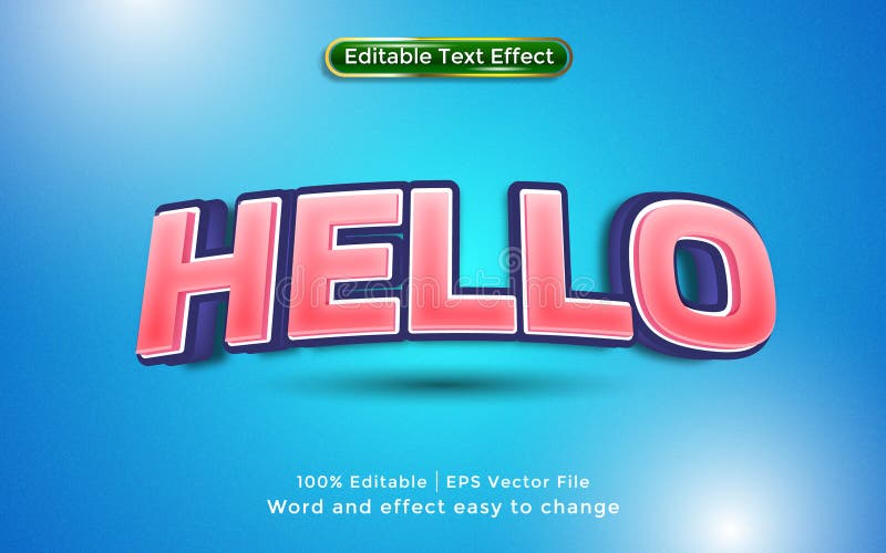 Hello Text, Heroes Background, 3d Style Editable Text Effect Stock ...