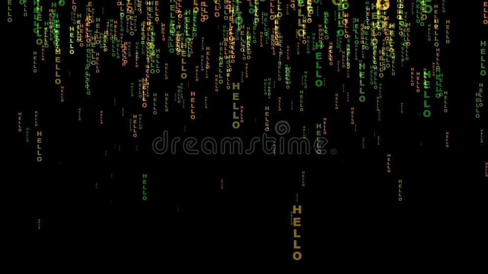 Hello Text Matrix Style Concept Stock de ilustración - Ilustración de ...