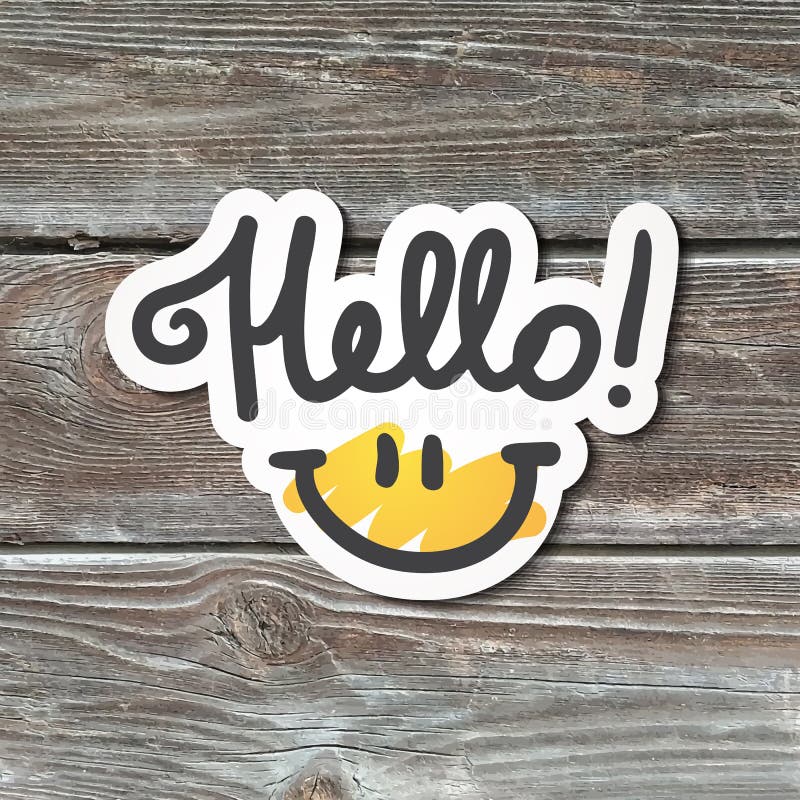 Hello, Text on Wood Texture Stock Vector - Illustration of card ...