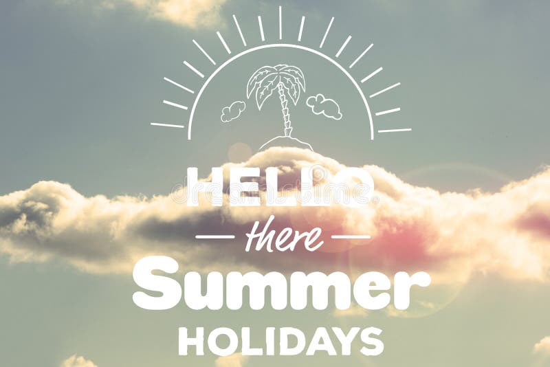 Hello There Summer Holidays Stock Illustration - Illustration of ...