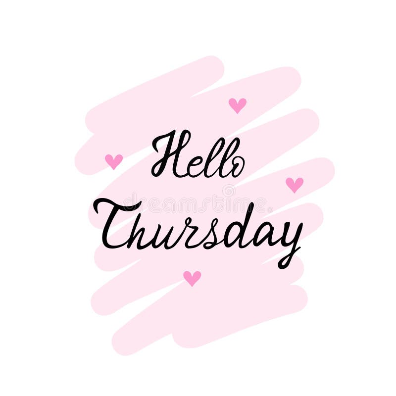 Thursday Day of the Week Handwritten Black Ink Calligraphy Stock Vector ...