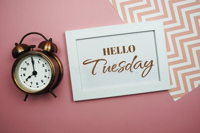 Hello Tuesday Text on Black Letter Board and Bouquet Colorful Flowers ...