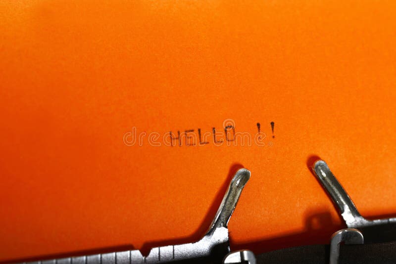 Hello Typing stock photo. Image of paper, space, typewriter - 36288232