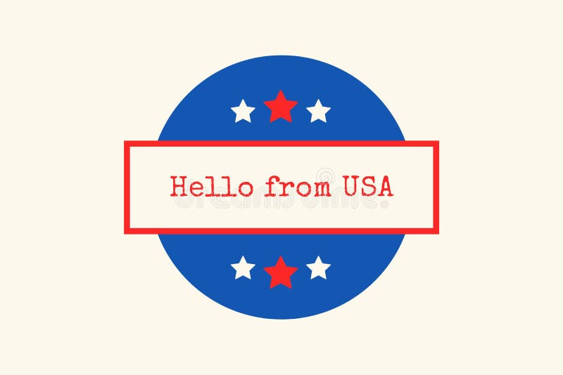 Hello from USA stock illustration. Illustration of icon - 217995116