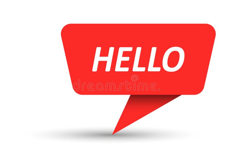 HELLO. Vector Banner, Pointer, Sticker, Label or Speech Bubble Stock ...