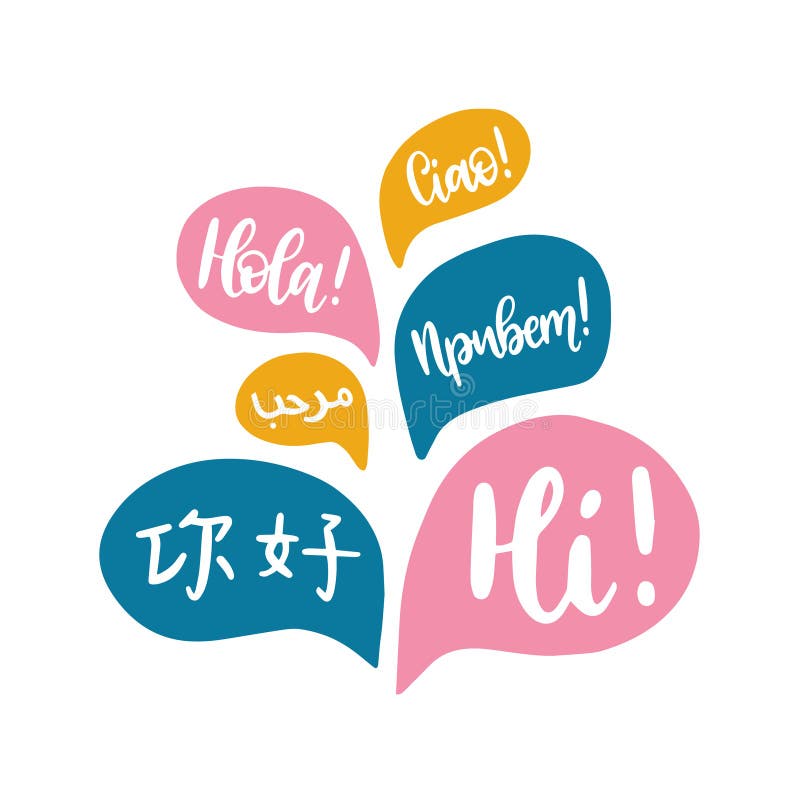 Hello Bubbles Different Languages Stock Illustrations – 245 Hello ...