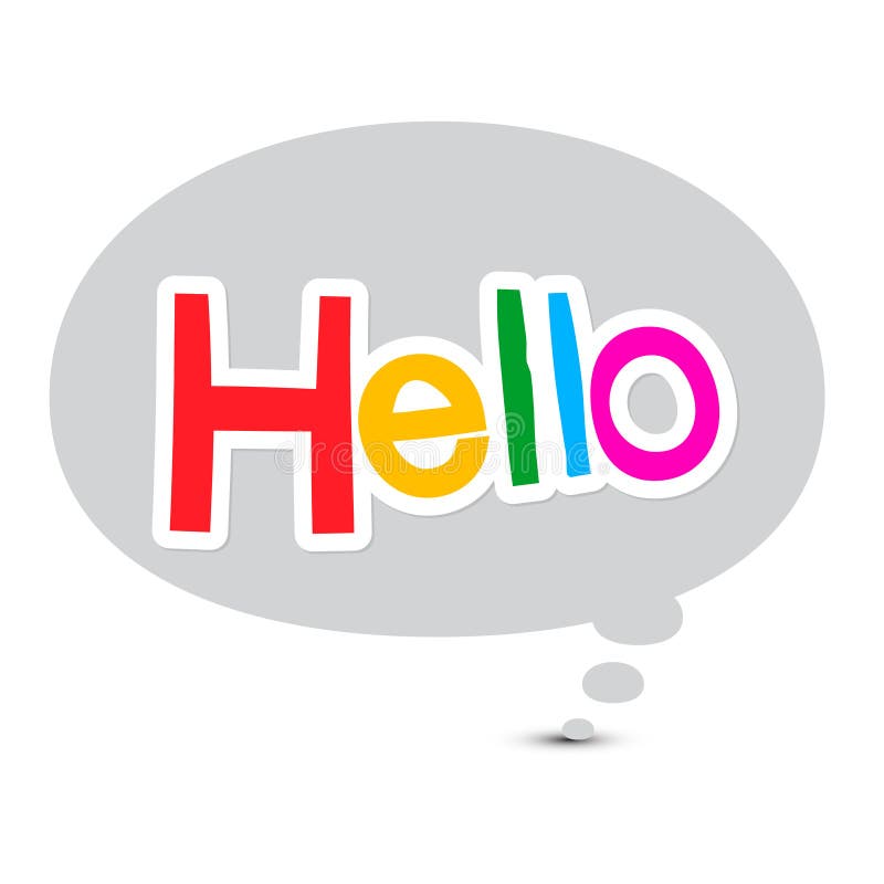 Hello. Vector Symbol stock vector. Illustration of colorful - 82730656