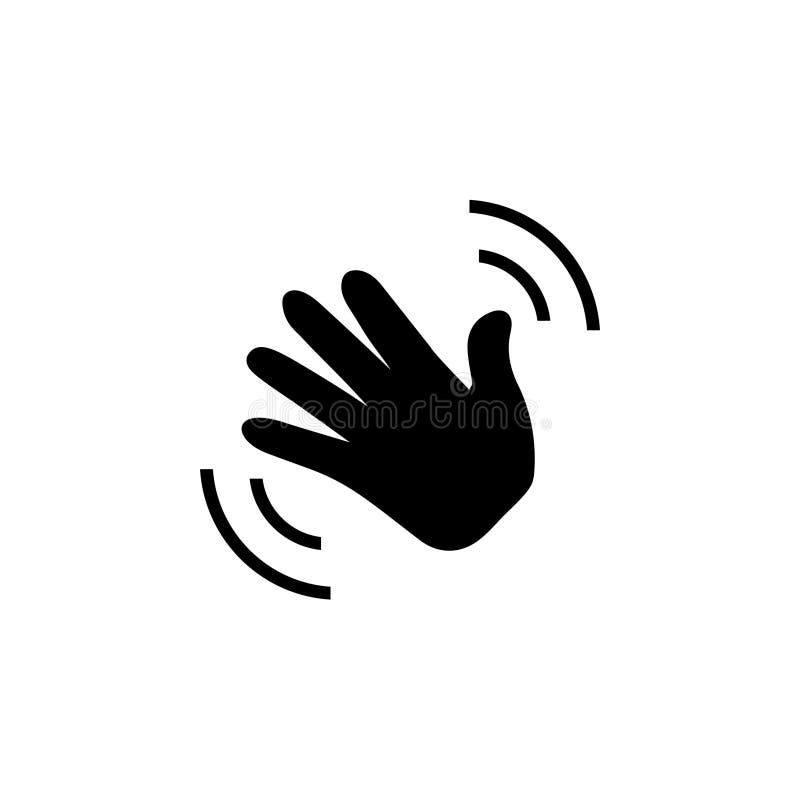 Hello Weave Hand, Waving Palm, Hi Arm Solid Flat Vector Icon Isolated ...