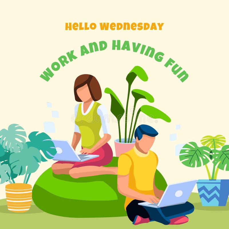 Hello Wednesday Creative Colorful Instagram Post Stock Illustration ...