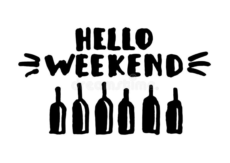 Hello Weekend Rainbow and Cloud Smile Cartoon Doodle Illustration Stock ...