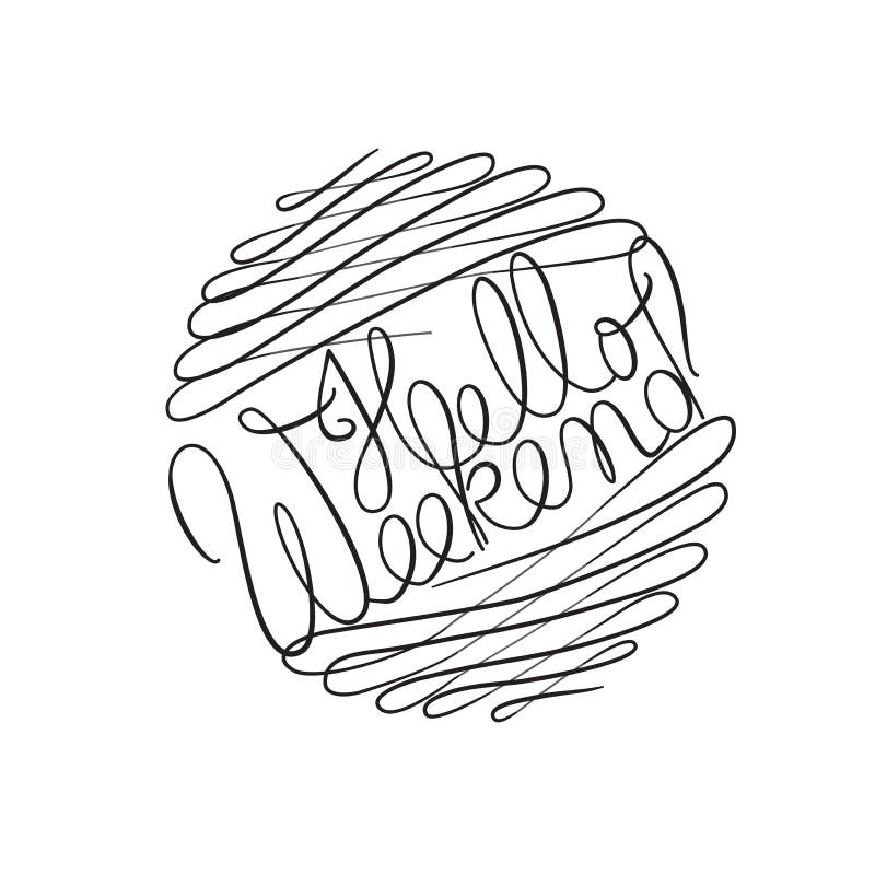 Hello Weekend Rainbow and Cloud Smile Cartoon Doodle Illustration Stock ...