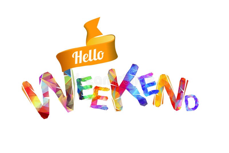 Hello Weekend Rainbow and Cloud Smile Cartoon Doodle Illustration Stock ...