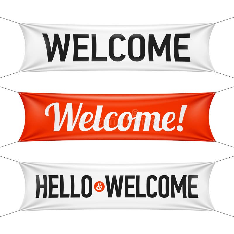 Hello and Welcome banners stock vector. Illustration of opening - 39866434