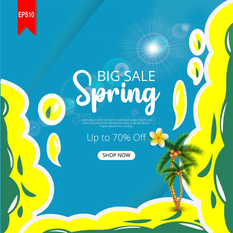 Hello and Welcome Spring Season with Leaf for Greeting Card Invitation ...