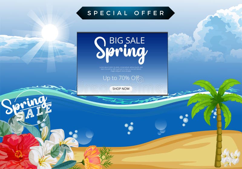 Hello and Welcome Spring Season with Leaf for Greeting Card Invitation ...