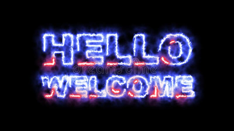 Hello and Welcome Text Animation with Fire Effect Stock Footage - Video ...