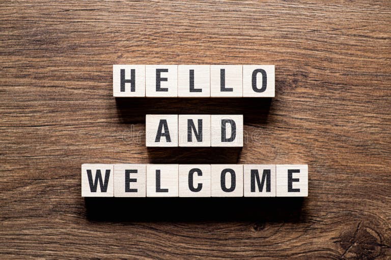 Hello and Welcome - Word Concept on Building Blocks, Text Stock Image ...