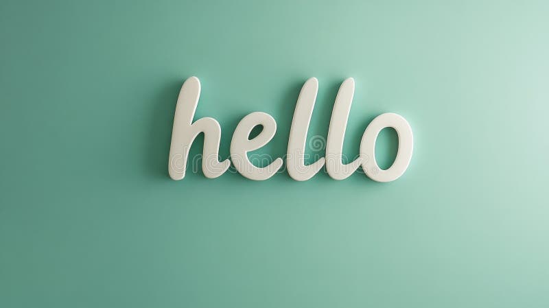 Hello in White 3d Letters on Green Background Stock Image - Image of ...