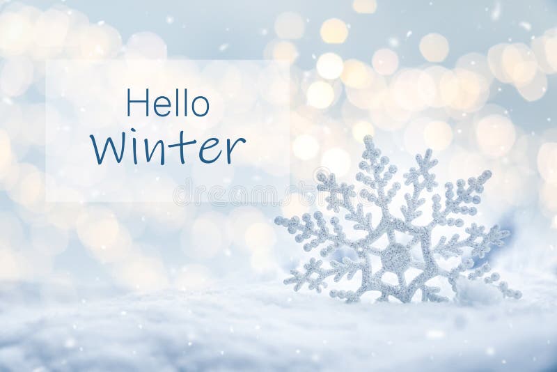 Hello Winter. Beautiful Decorative Snowflake in White Snow, Bokeh ...